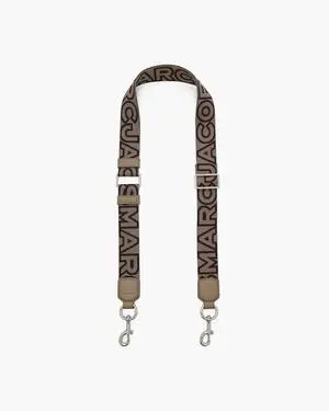 Marc Jacobs The Thin Outline Logo Webbing Strap - Cement Multi