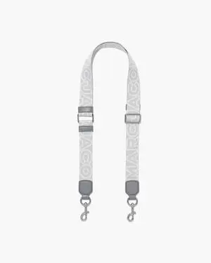 Marc Jacobs The Thin Outline Logo Webbing Strap - Wolf Grey Multi