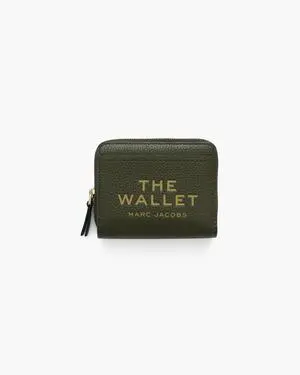 Marc Jacobs The Leather Mini Compact Wallet In Forest