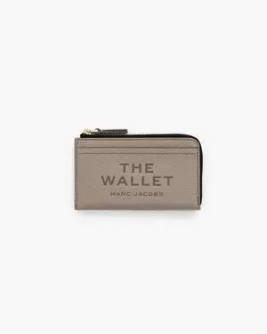 Marc Jacobs The Leather Top Zip Multi Wallet In Cement