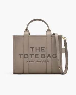 Marc Jacobs The Leather Medium Tote Bag - Cement