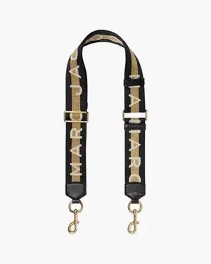 Marc Jacobs The Logo Webbing Strap In Gold Multi
