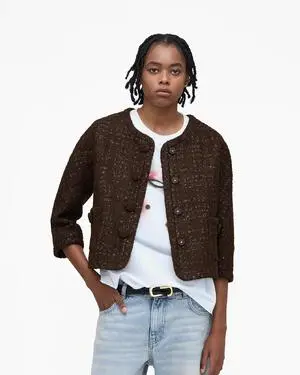 Marc Jacobs Tweed Backwards Lady Jacket - Espresso