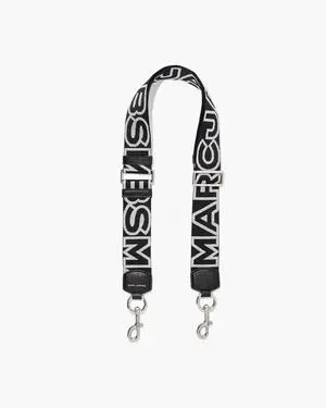 Marc Jacobs The Outline Logo Webbing Strap - Black/silver
