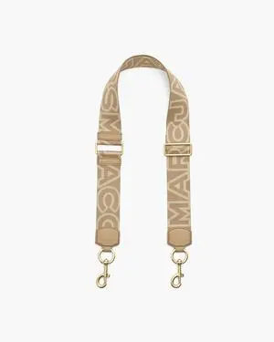 Marc Jacobs The Outline Logo Webbing Strap - Camel