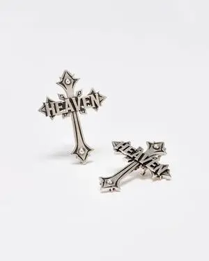 Marc Jacobs Cross Earrings - Aged Silver