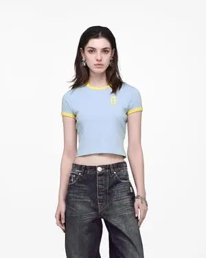 Marc Jacobs Pop J Marc Ringer Baby Tee In Size - Blue Mist Multi