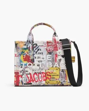 Marc Jacobs The Pop Americana Canvas Medium Tote Bag In White Multi