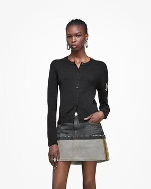 Marc Jacobs Embroidered Patch Cardigan - Charcoal