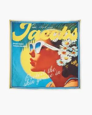 Marc Jacobs Sun Poster Silk Scarf In White Multi