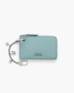 Marc Jacobs The Everyday Top Zip Charm Wallet In Sky Blue