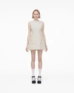 Marc Jacobs Sculptural Tweed Dress In Size - Ivory