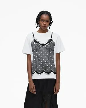 Marc Jacobs Trompe L'oeil Cami Tee In Size - White Multi
