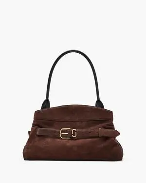 Marc Jacobs The Suede Dakota Satchel Bag - Dark Brown