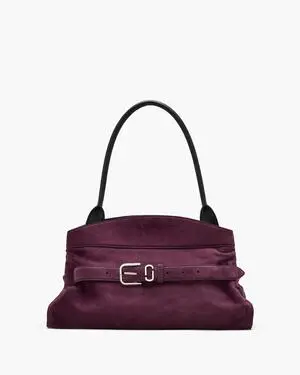 Marc Jacobs The Suede Dakota Satchel Bag In Dark Plum