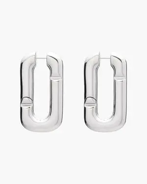 Marc Jacobs Pop J Marc Hoop Earrings - Silver