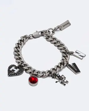 Marc Jacobs Teddy Charm Bracelet - Aged Silver