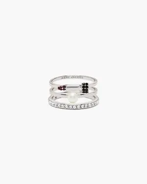 Marc Jacobs Rouge Ring Set - Silver/multi