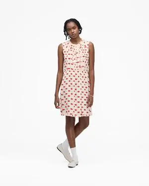 Marc Jacobs Lips Pleated Midi Dress In Size