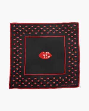 Marc Jacobs Blurred Lips Square Scarf - Black Multi
