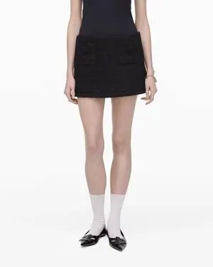 Marc Jacobs Tweed Mini Skirt In Size - Black