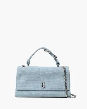 Marc Jacobs The Suede Croc Dual Convertible Shoulder Bag - Blue Mist