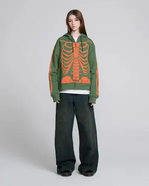 Marc Jacobs Skeleton Graphic Zip-up Hoodie
