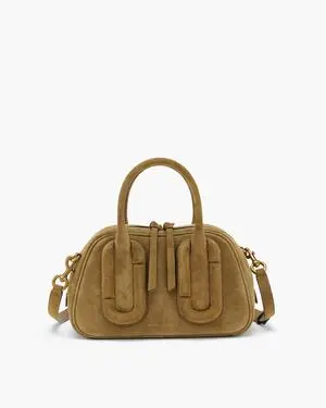 Marc Jacobs Babe Top Handle In Suede Bag - Hazelnut