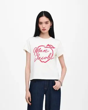 Marc Jacobs Apple Logo Femme Tee In Size - Ivory