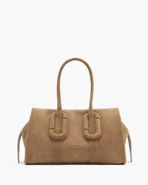 Marc Jacobs Babe City Tote In Felted Suede - Hazelnut