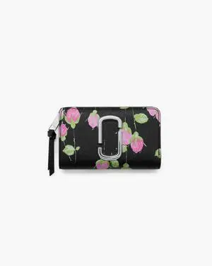 Marc Jacobs Snapshot Compact Wallet In Vintage Floral - Black Multi