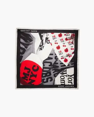 Marc Jacobs Canal St Silk Scarf In Black Multi