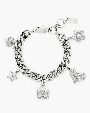 Marc Jacobs The Pave Mini Icon Charm Bracelet - Silver/crystal