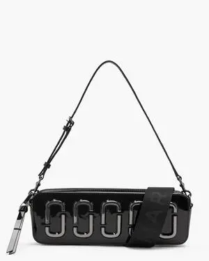 Marc Jacobs Snapshot E/w Shoulder Bag In Dtm Patent - Black