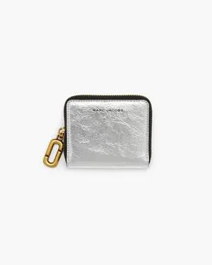 Marc Jacobs Scene Slim Compact Wallet In Metallic - Silver