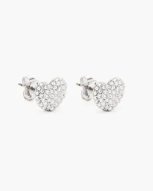 Marc Jacobs The Heart Pave Earrings - Silver/crystal