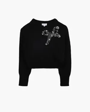 Marc Jacobs The Gem Bow Sweater In Size - Black