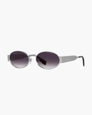 Marc Jacobs Oval Sunglasses With Logo Detailing - Silver