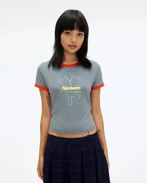 Marc Jacobs Heaven Logo Baby Tee In Size - Grey