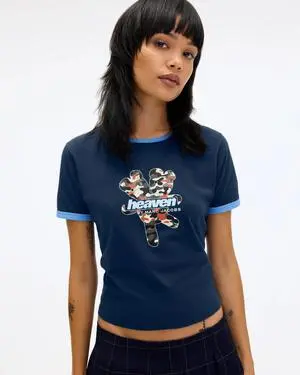Marc Jacobs Heaven Logo Baby Tee In Size - Navy