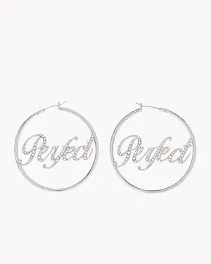 Marc Jacobs The Perfect Pave Hoop Earrings - Silver/crystal