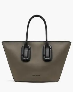 Marc Jacobs Babe Tote In Cotton Canvas - Forest/black
