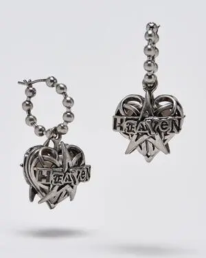 Marc Jacobs Heaven Pentagram Hoops - Aged Silver