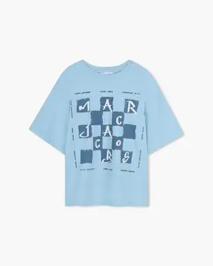 Marc Jacobs The Checkerboard Logo T-shirt In Size - Blue