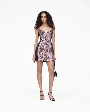 Marc Jacobs Sculpted Lace Shadow Dress In Size