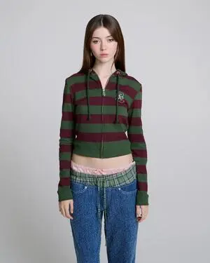 Marc Jacobs Fitted Stripe Zip-up Hoodie In Size