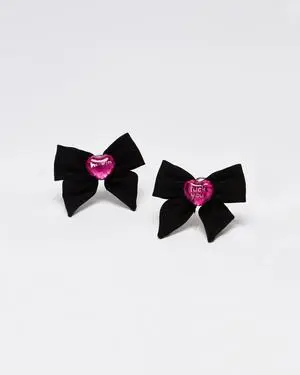 Marc Jacobs Heart Bow Earrings - Black Multi