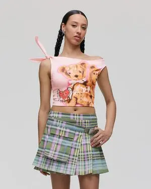 Marc Jacobs Teddy One Shoulder Tank In Size - Pink Multi