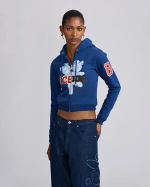 Marc Jacobs Icegirl Fitted Zip-up Hoodie In Size