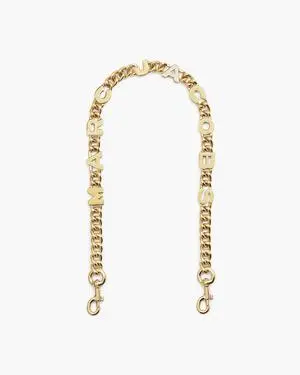 Marc Jacobs The Logo Chain Shoulder Strap Dress - Gold